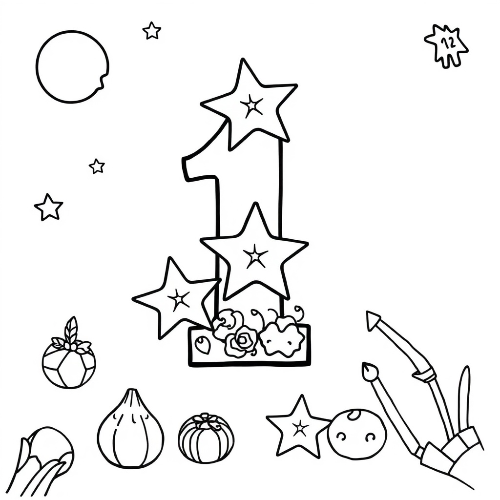 Number 6 with six birds with counting objects Coloring Page | Free ...